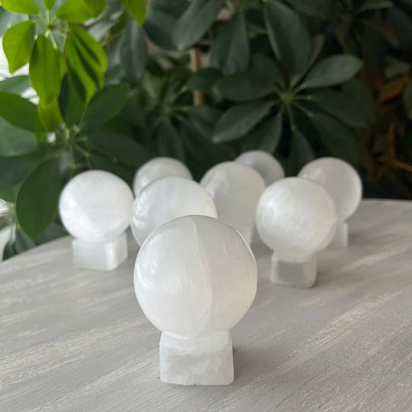 overthemoon2020 | Other | One Selenite Sphere With Selenite Stand ...